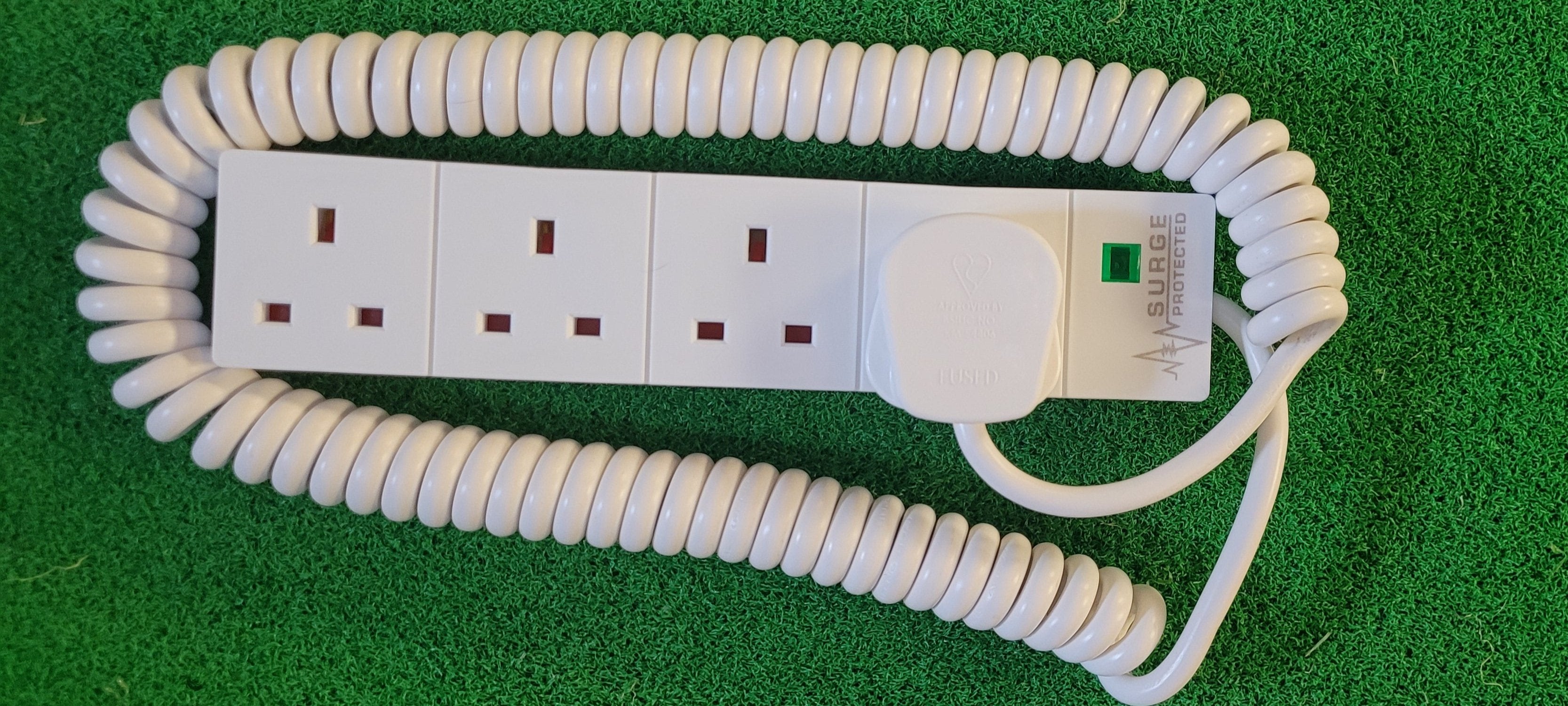 4 Way 650mm Coiled Power Surge Extension lead – Curly Cable Company