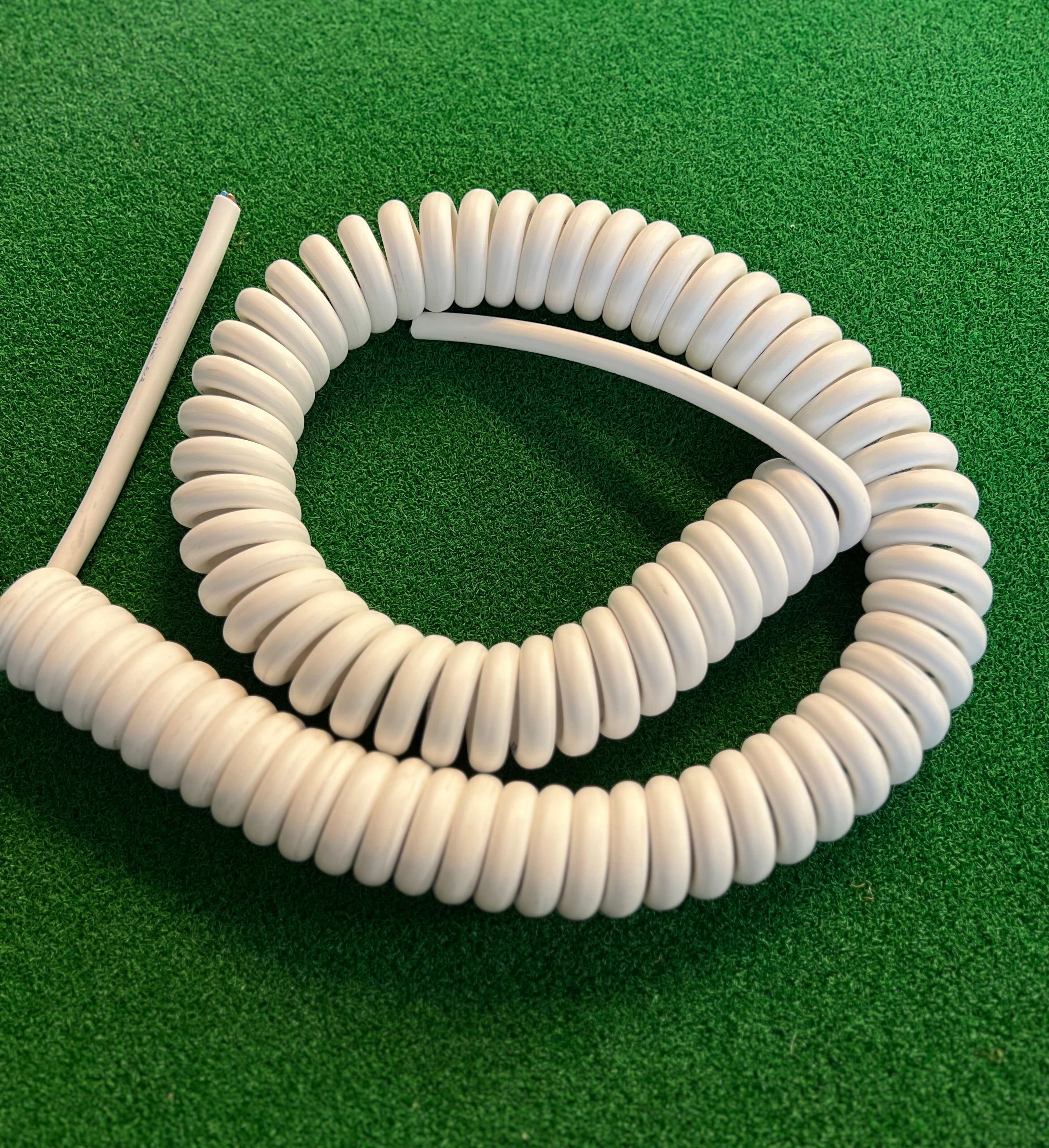 5 Core 2.5sqmm Coiled LSZH White Power Cable – Curly Cable Company